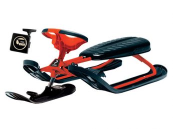 Acquista slitta da neve in legno Davos, slittino con volante, slitta Stiga